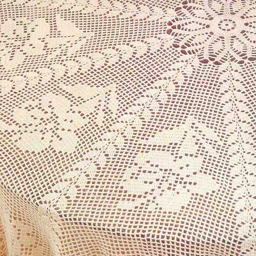 Vintage Chart Crochet Pattern Round Lace Tablecloth Size : - Etsy