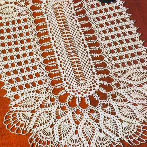 Crochet Oval Pineapple Table Runner Pattern Victorian - Etsy