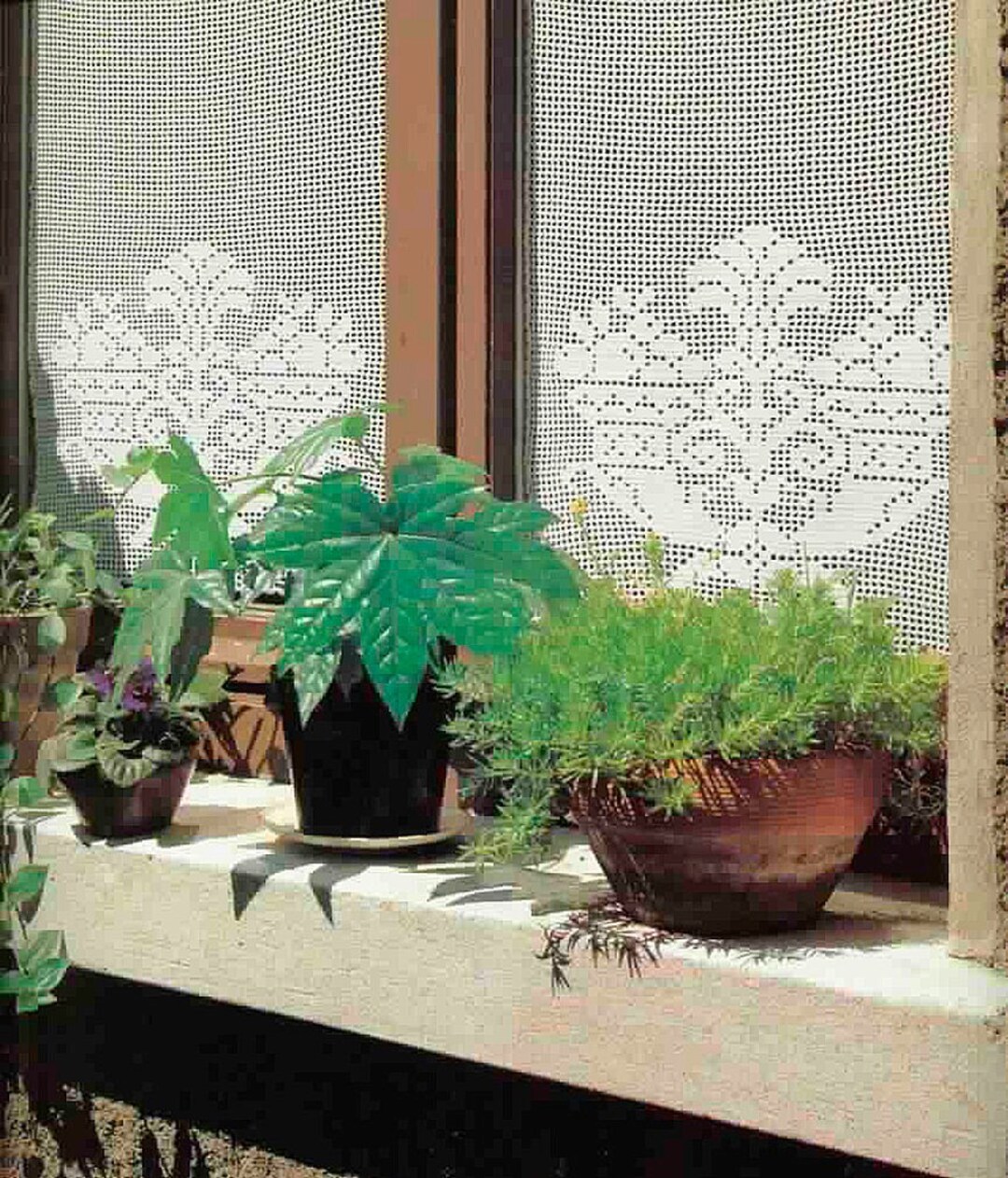 Filet Lace Curtains Crochet Pattern Size for 1 Curtain 63 Cm X 40 Cm ...