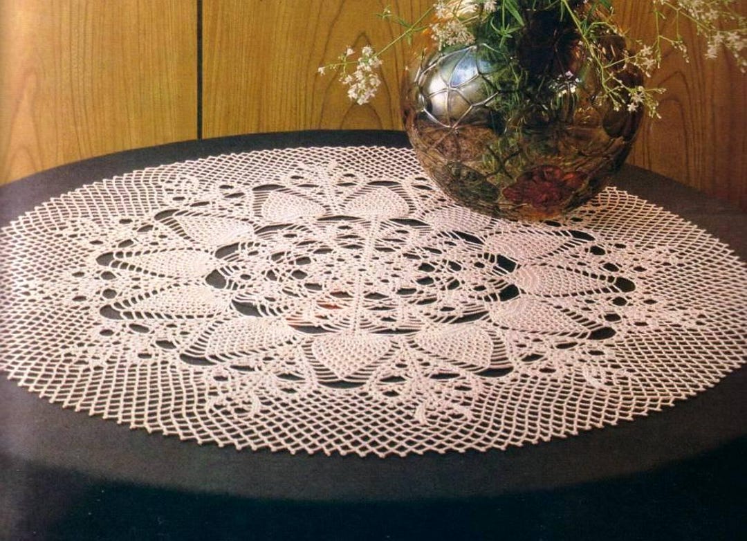Lace Pineapple Table Center Vintage Crochet Pattern Round Centerpiece ...