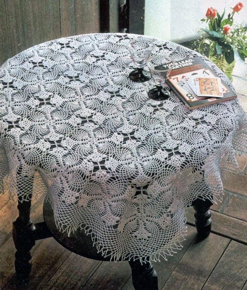 Square Lace Tablecloth Crochet Pattern Size: 33 Ins 86 Cm Lace Motifs ...