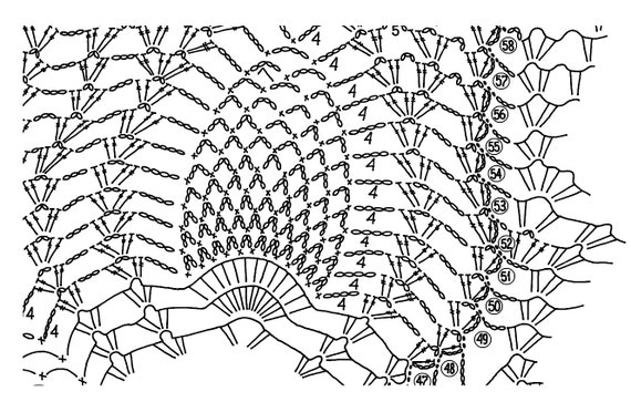 Single Pineapple Crochet Pattern Graph