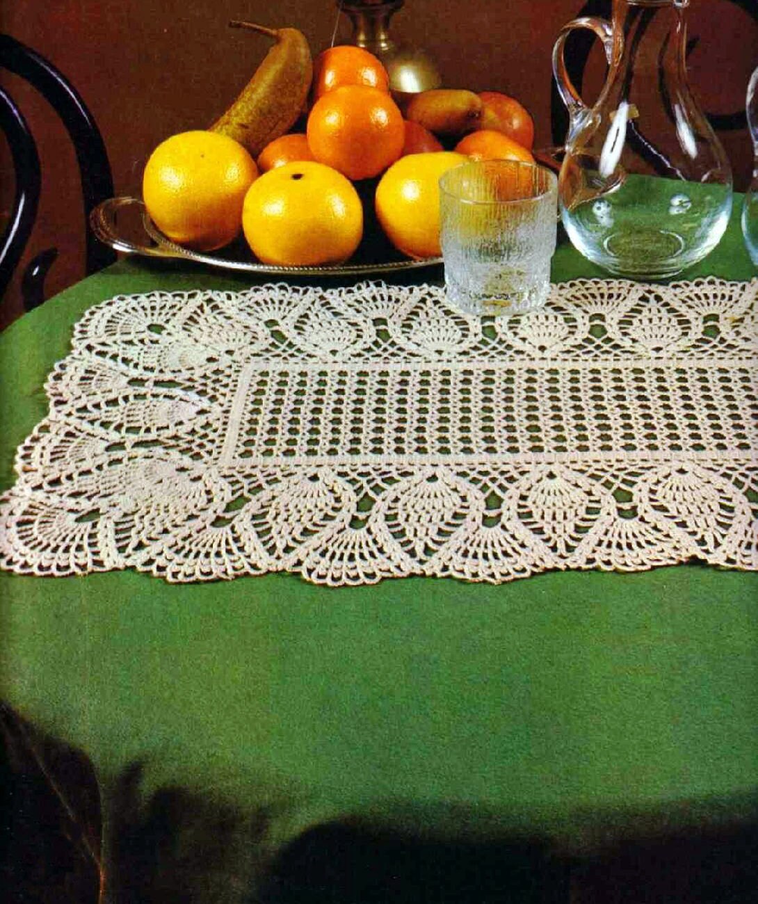 Vintage Chart Crochet Pattern filet Crochet Pineapple Table - Etsy