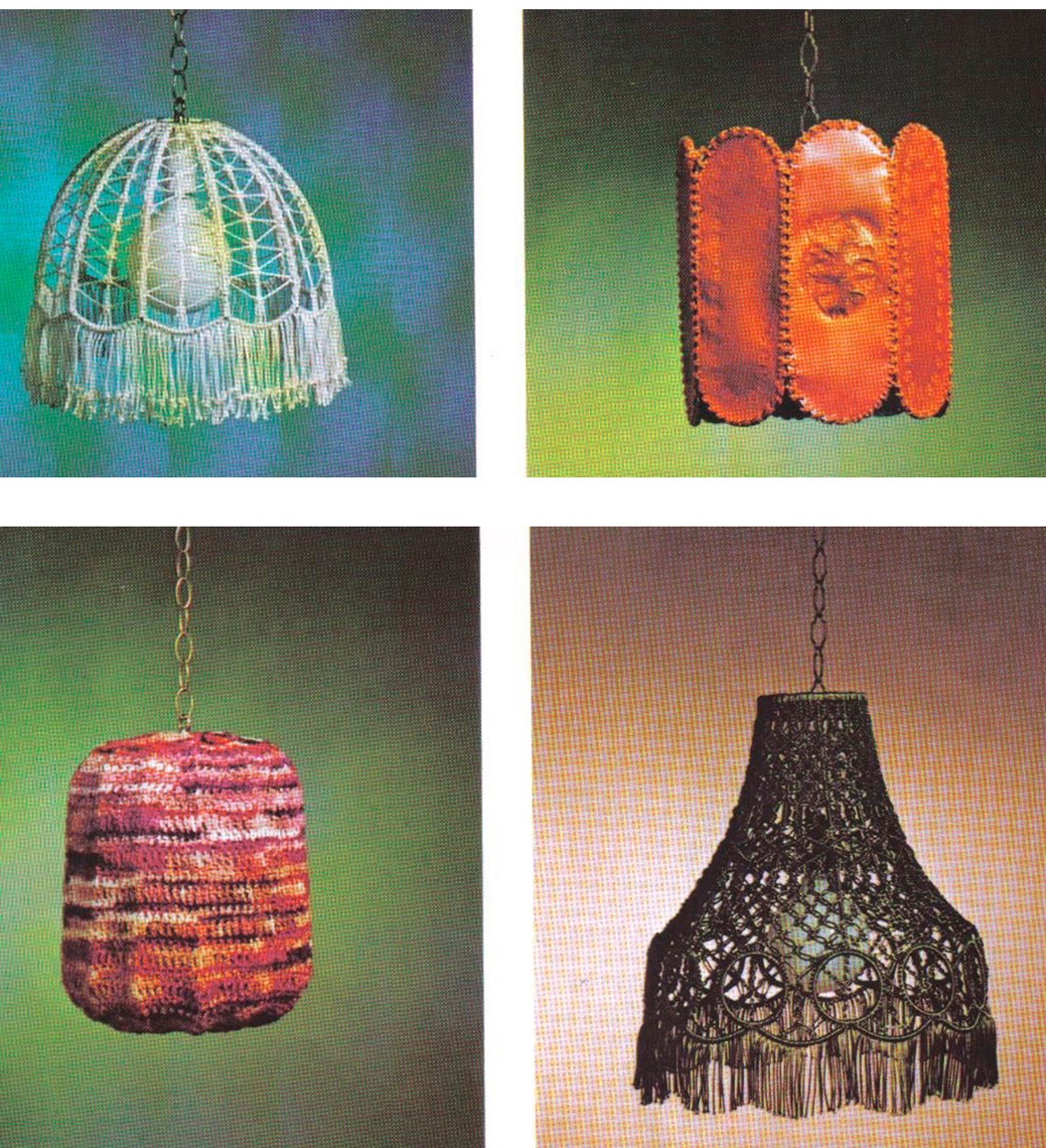 16 Vintage Macrame Patterns Macrame Lampshade Patterns home | Etsy