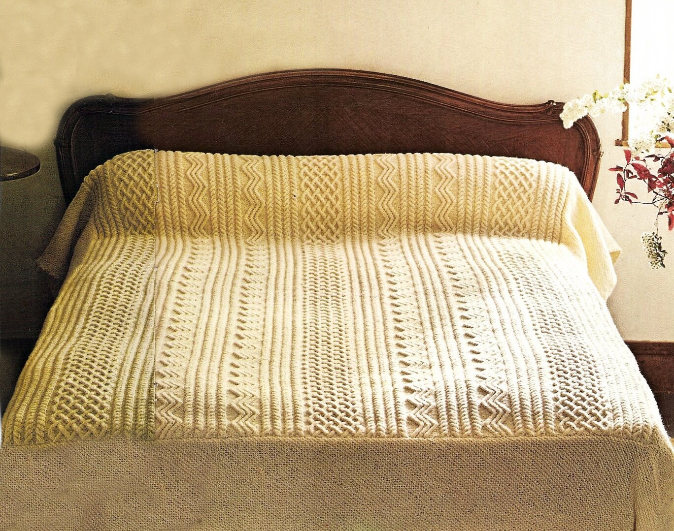 Irish Bed Cover Vintage Knitting Pattern Size: 43x90 Ins - Etsy