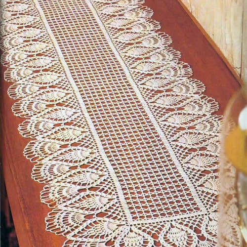 Crochet Oval Pineapple Table Runner Pattern Victorian - Etsy