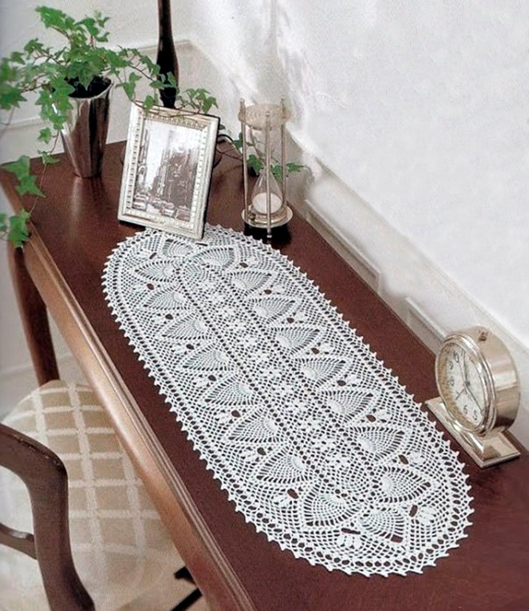 Crochet Pineapple Runner for a Table or Dresser| Size: 11,2 X 30,3 in ...