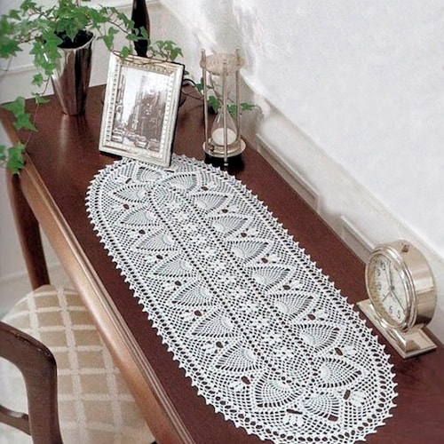 Crochet Oval Pineapple Table Runner Pattern Victorian - Etsy