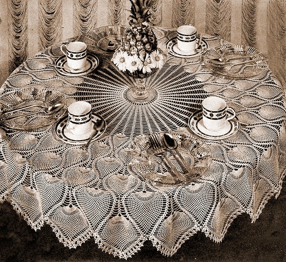 Pineapple Tablecloth 41 Inc in Diameter the Traditional | Etsy