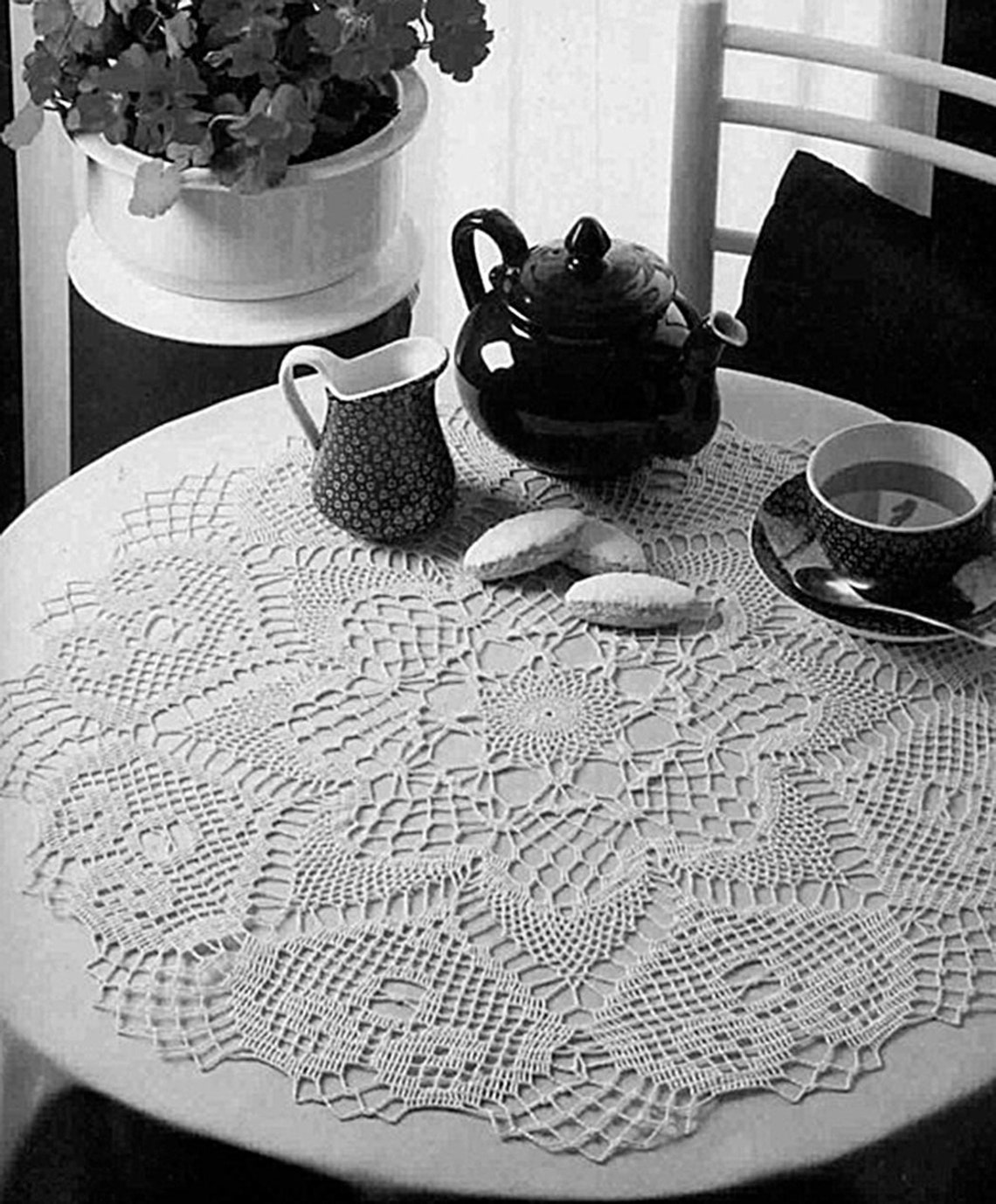 Round Lace Table Center Vintage Crochet Pattern Size: About - Etsy