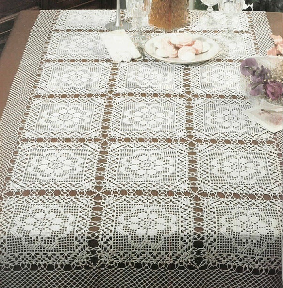Vintage Crochet Pattern to Make Lace Motifs Tablecloth - Etsy