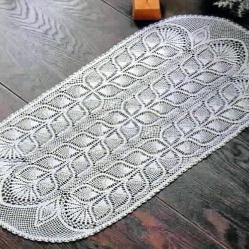Crochet Pineapple Oval Runner Pattern Pineapple Doily Table | Etsy