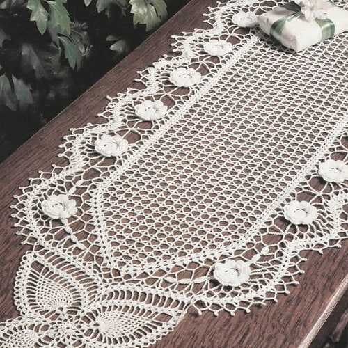 Vintage Chart Crochet Pattern Oval Pineapple Table Runner - Etsy