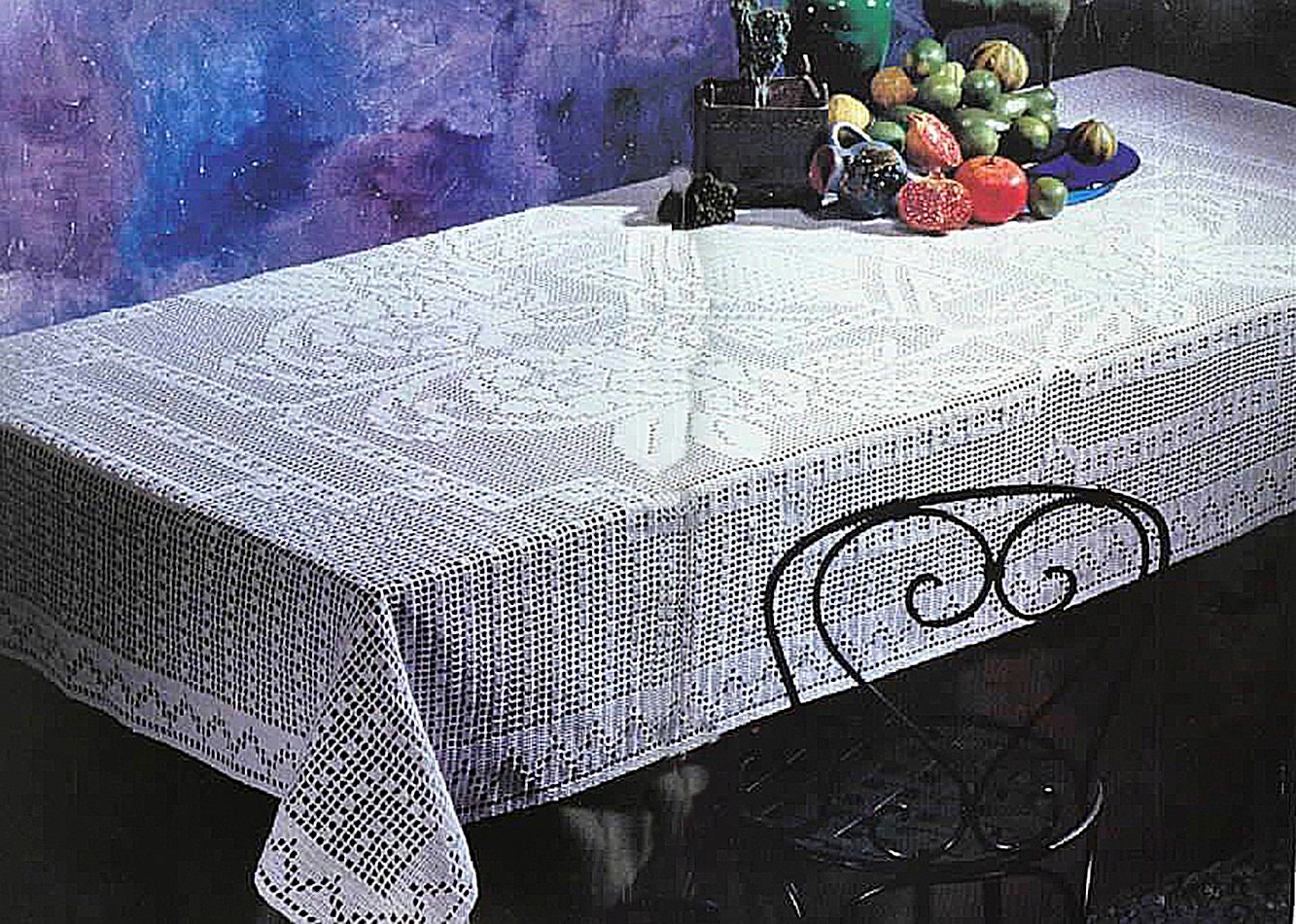 Vintage Crochet Pattern to Make Filet Floral Tablecloth large - Etsy