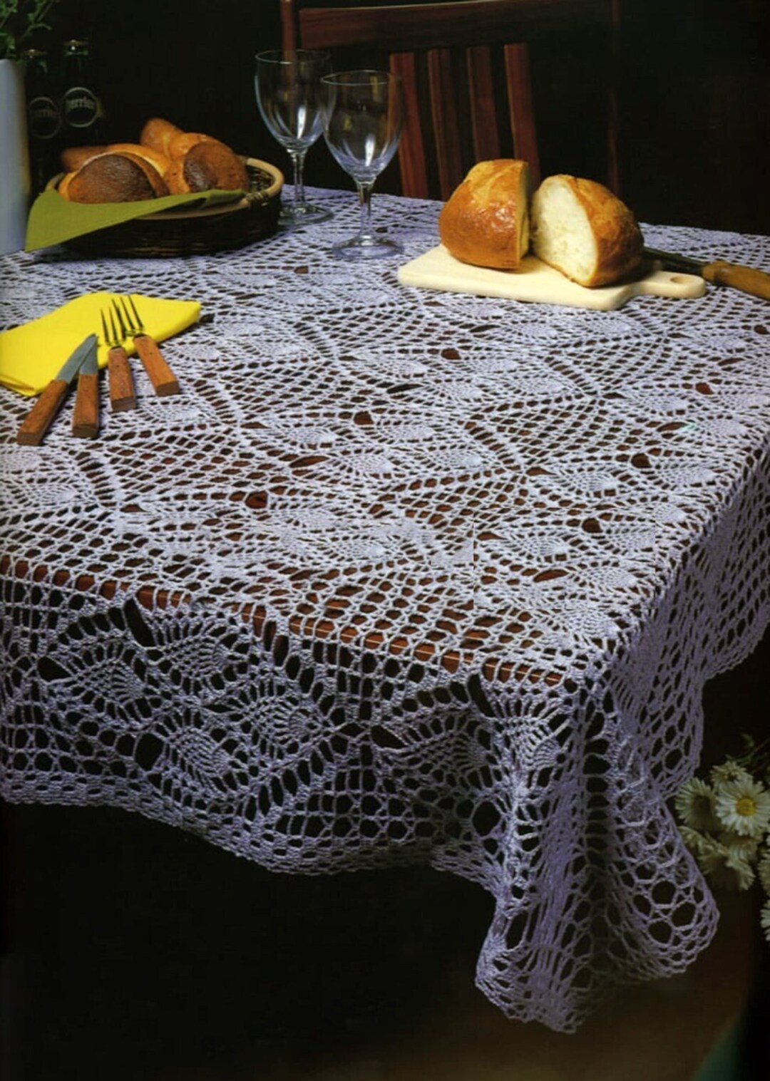 Lace Pineapple Tablecloth Crochet Pattern Size: 115cm X 115cm Square ...
