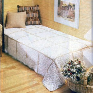 Printable PDF Crochet Pattern Square Motifs Bedspread Size:173cm X 238 ...
