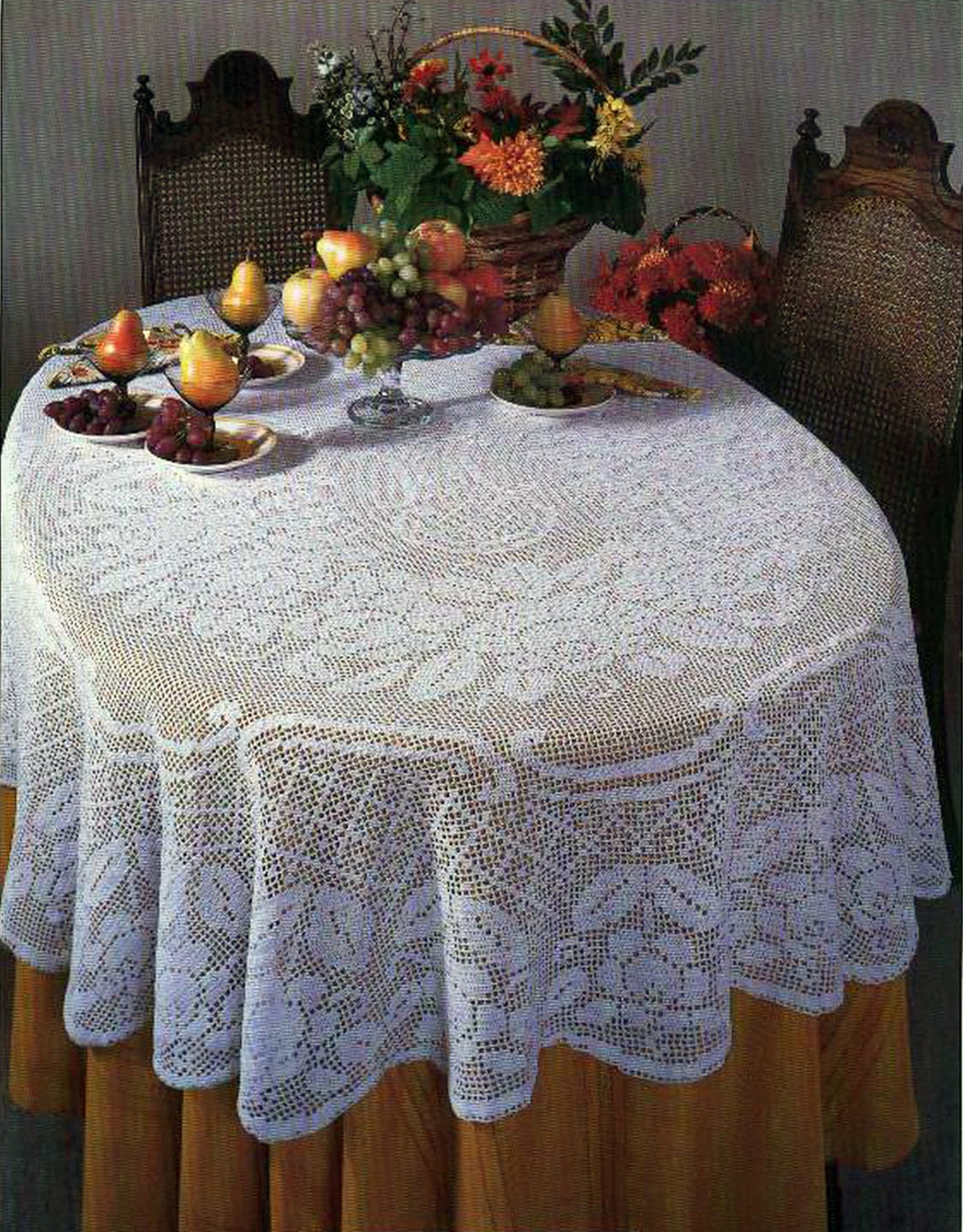 Crochet Pattern Lace Holiday Oval Tablecloth Flowerpattern - Etsy