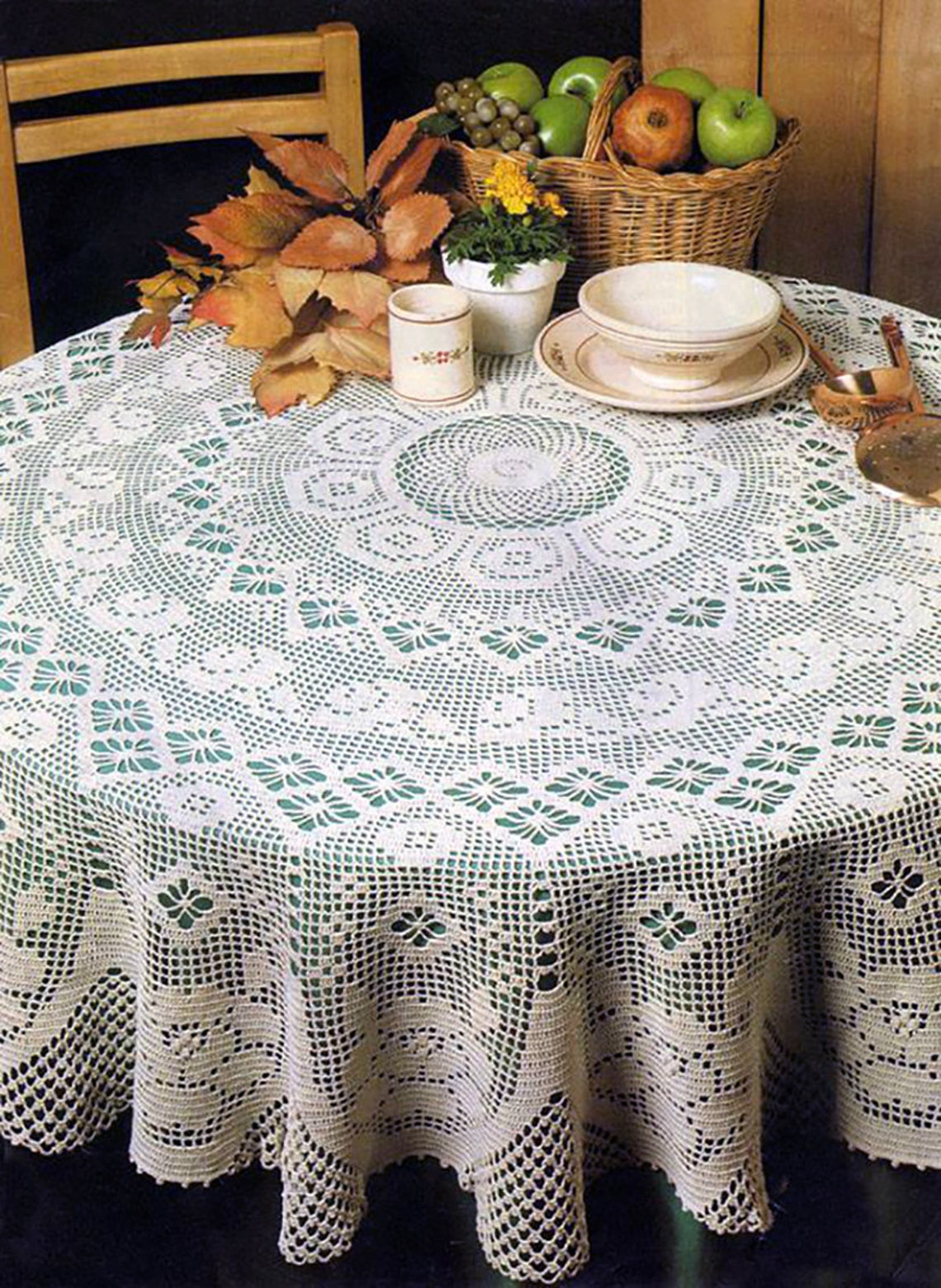 Crochet Pattern Circular Round Lace Holiday Tablecloth| Measures 60 in ...