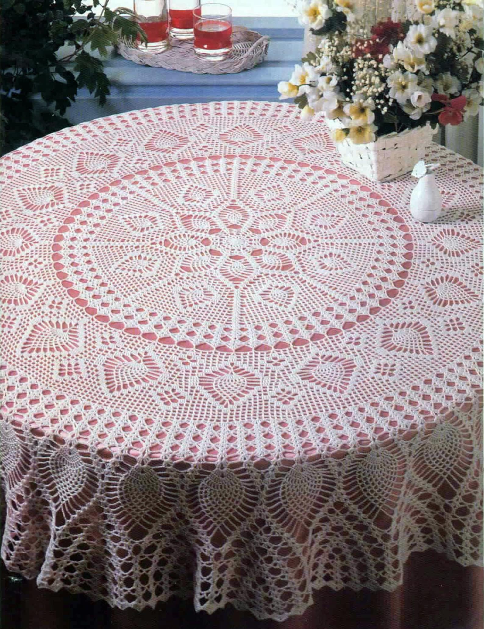 Crochet Pattern Round Lacy Holiday Pineapple Tablecloth - Etsy