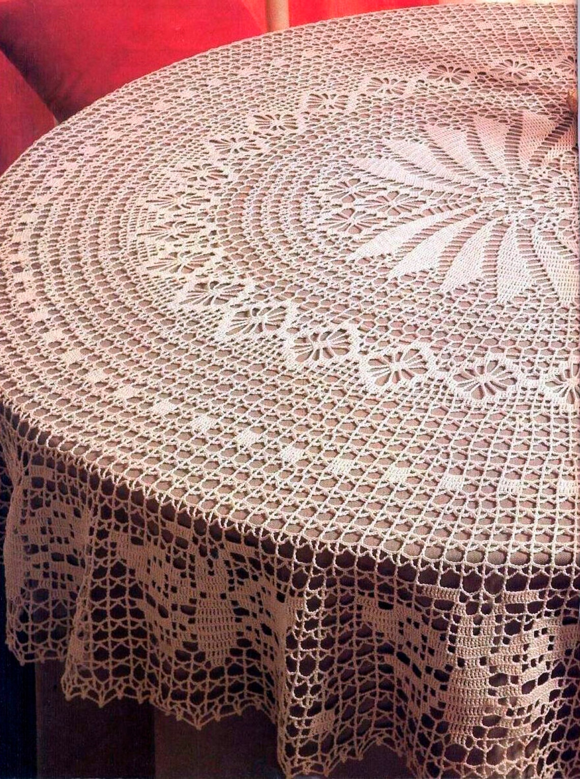 Filet Crochet Pattern Oval Tablecloth Size: About 57 X 84 - Etsy