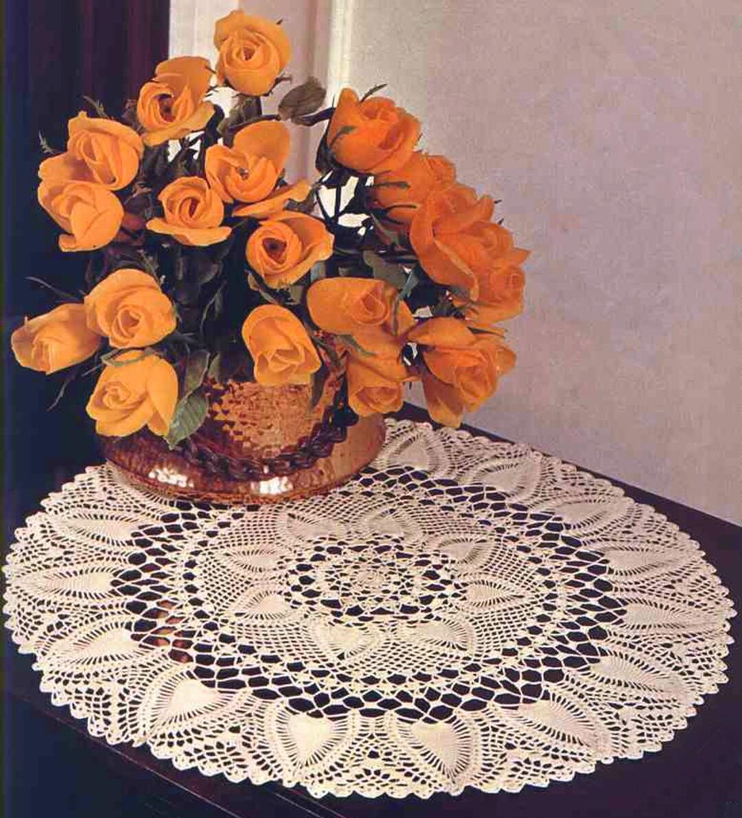 Pineapple Table Center Vintage Crochet Pattern Round Lace Centerpiece ...