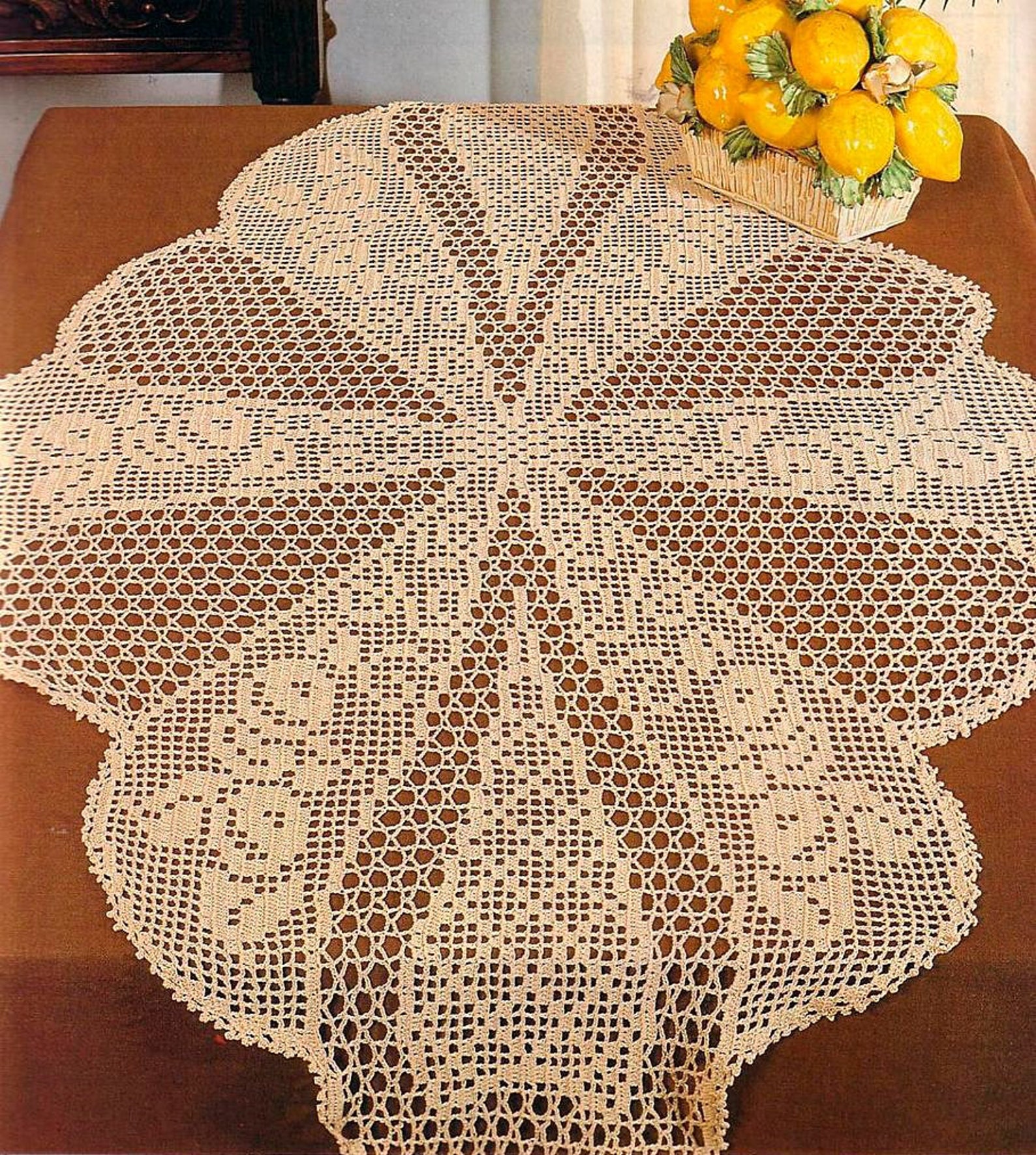 Floral Table Runner Vintage Crochet Pattern Approx. Size: - Etsy