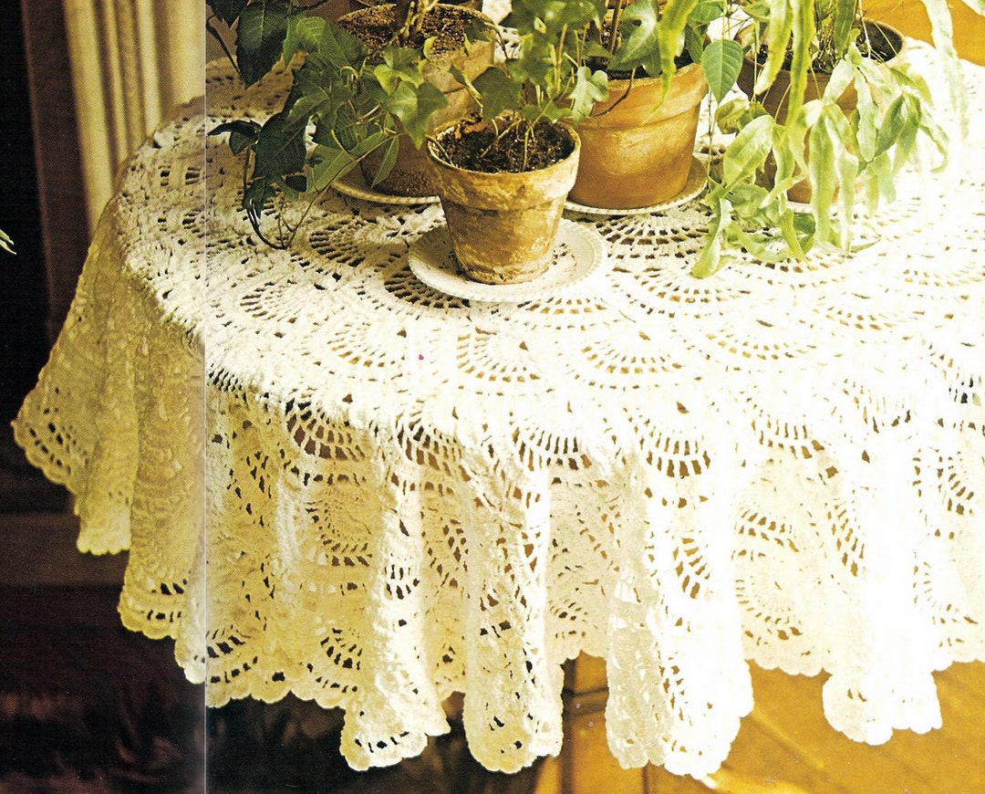 Crochet Pattern Round Lace Tablecloth |measures 54"(137cm) Diameter ...