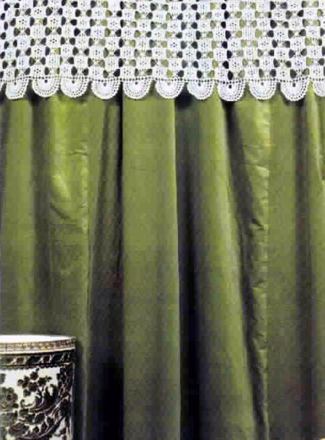 Filet Curtains Crochet Pattern Vintage Lace Valance Size: 16 Ins 40 Cm ...