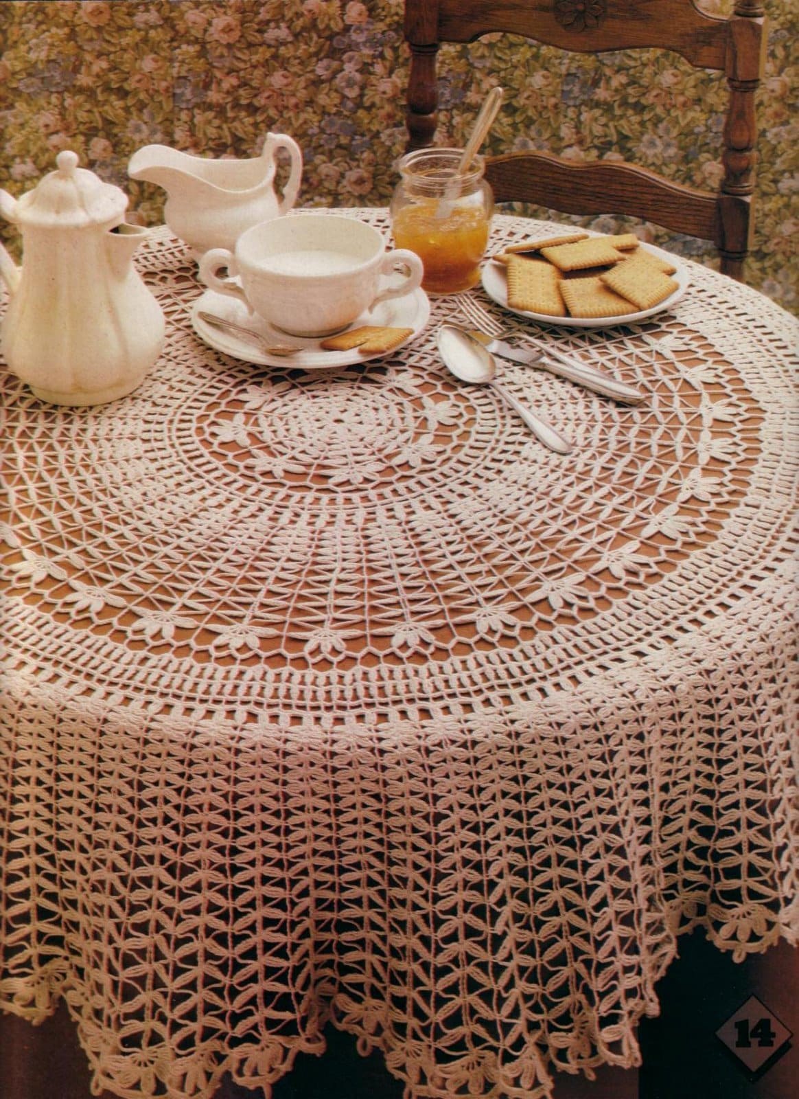 PDF Vintage Chart Crochet Pattern Round Table Cloth 120 Cm Approx. 48 ...
