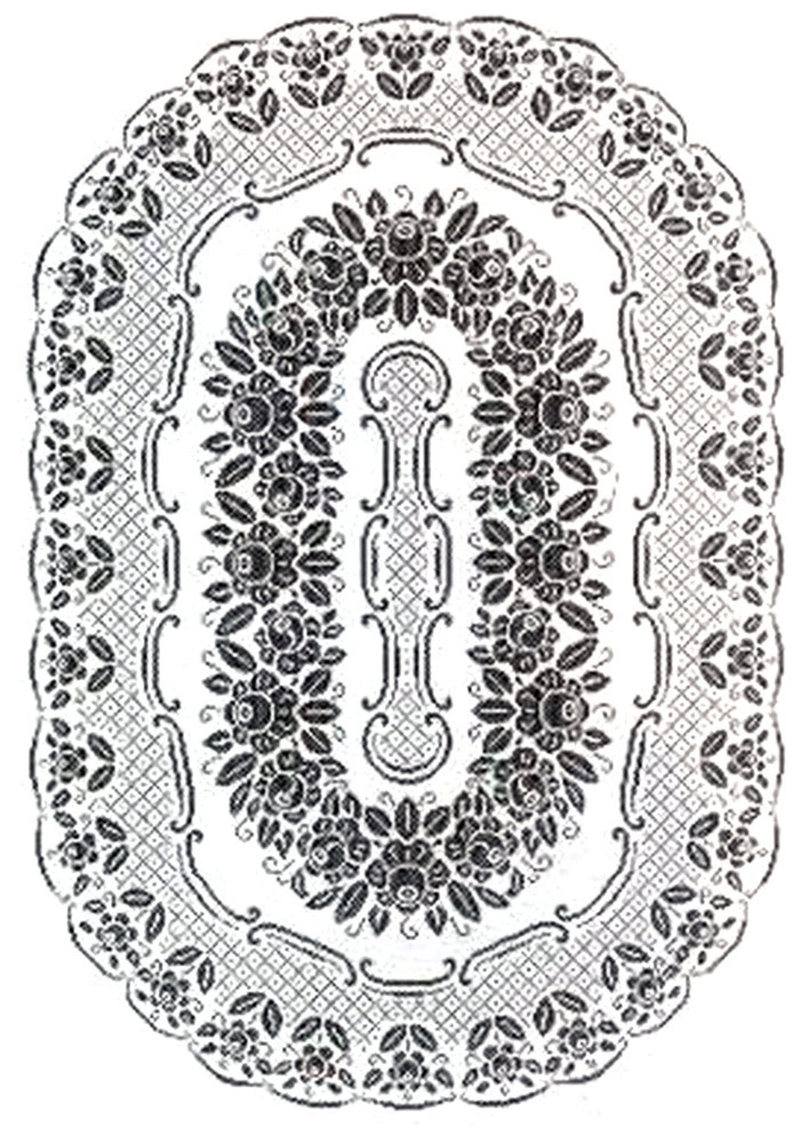Crochet Pattern Lace Holiday Oval Tablecloth Flowerpattern - Etsy