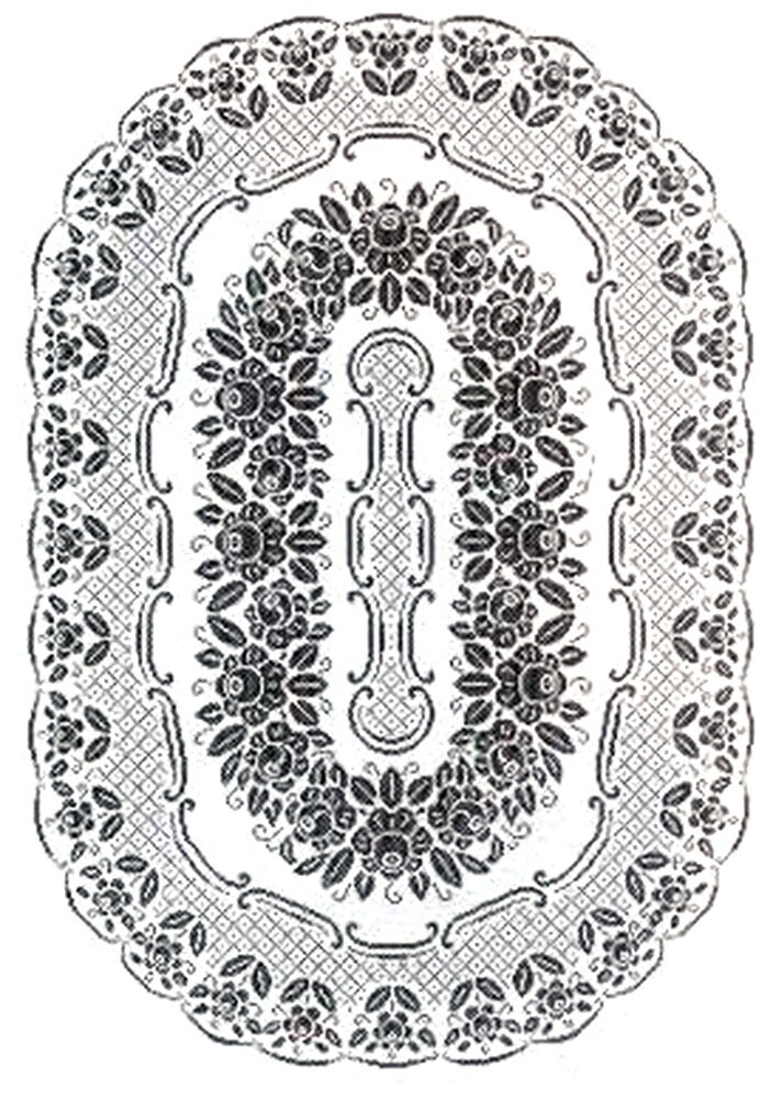 Crochet Pattern Lace Holiday Oval Tablecloth Flowerpattern - Etsy