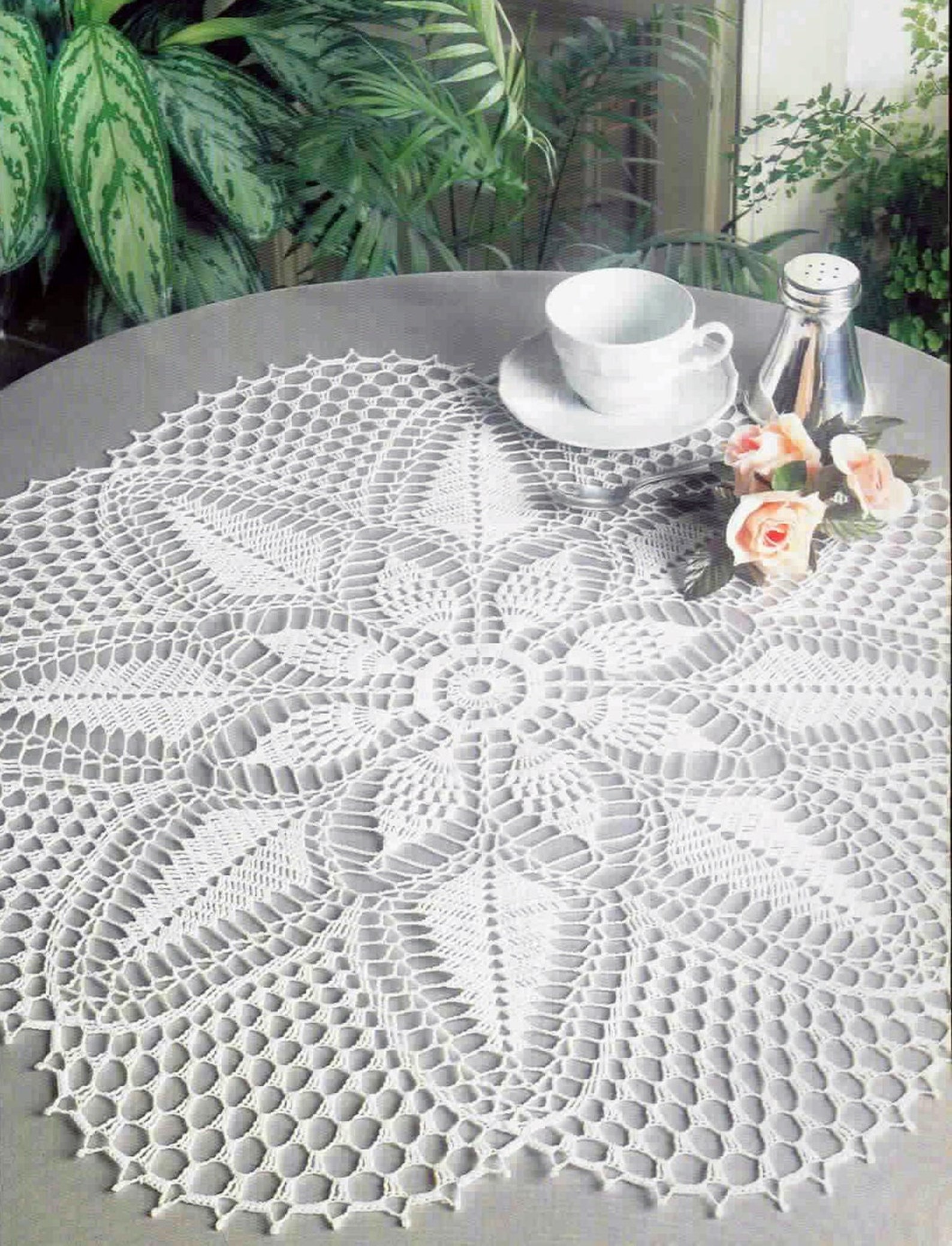 Round Lace Table Center Crochet Pattern Size: 21 Ins 53 Cm Pineapple ...