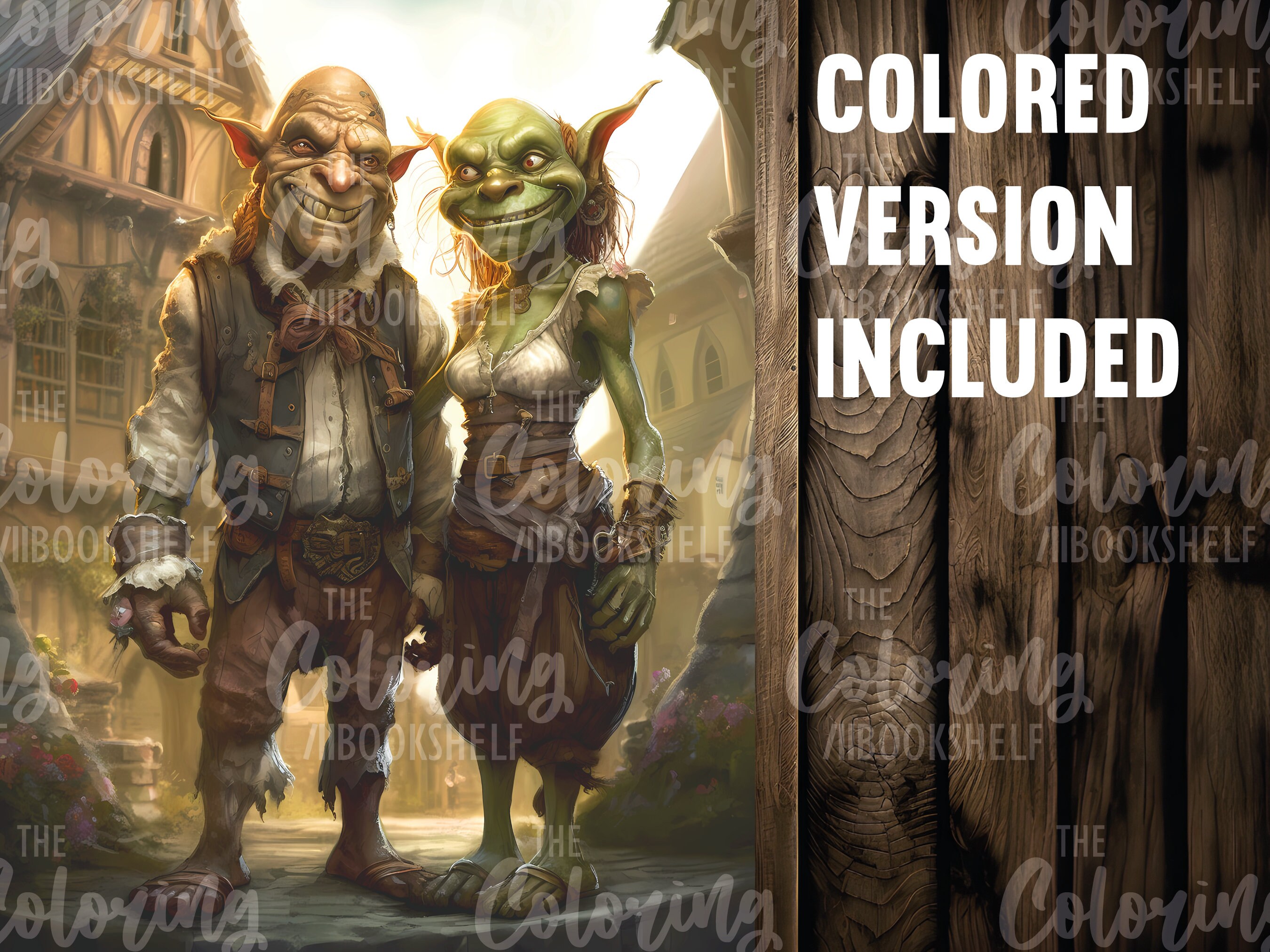Funny Goblin Couple Coloring Page Adults Kids Coloring Page - Etsy UK