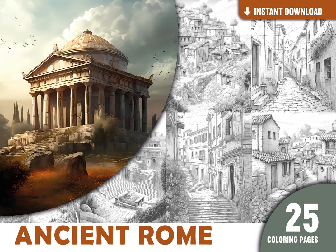 25 Ancient Rome Coloring Book Adults Kids Coloring Pages - Etsy