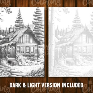 25 Cozy Cabins Coloring Book Adults Kids Coloring Pages - Etsy