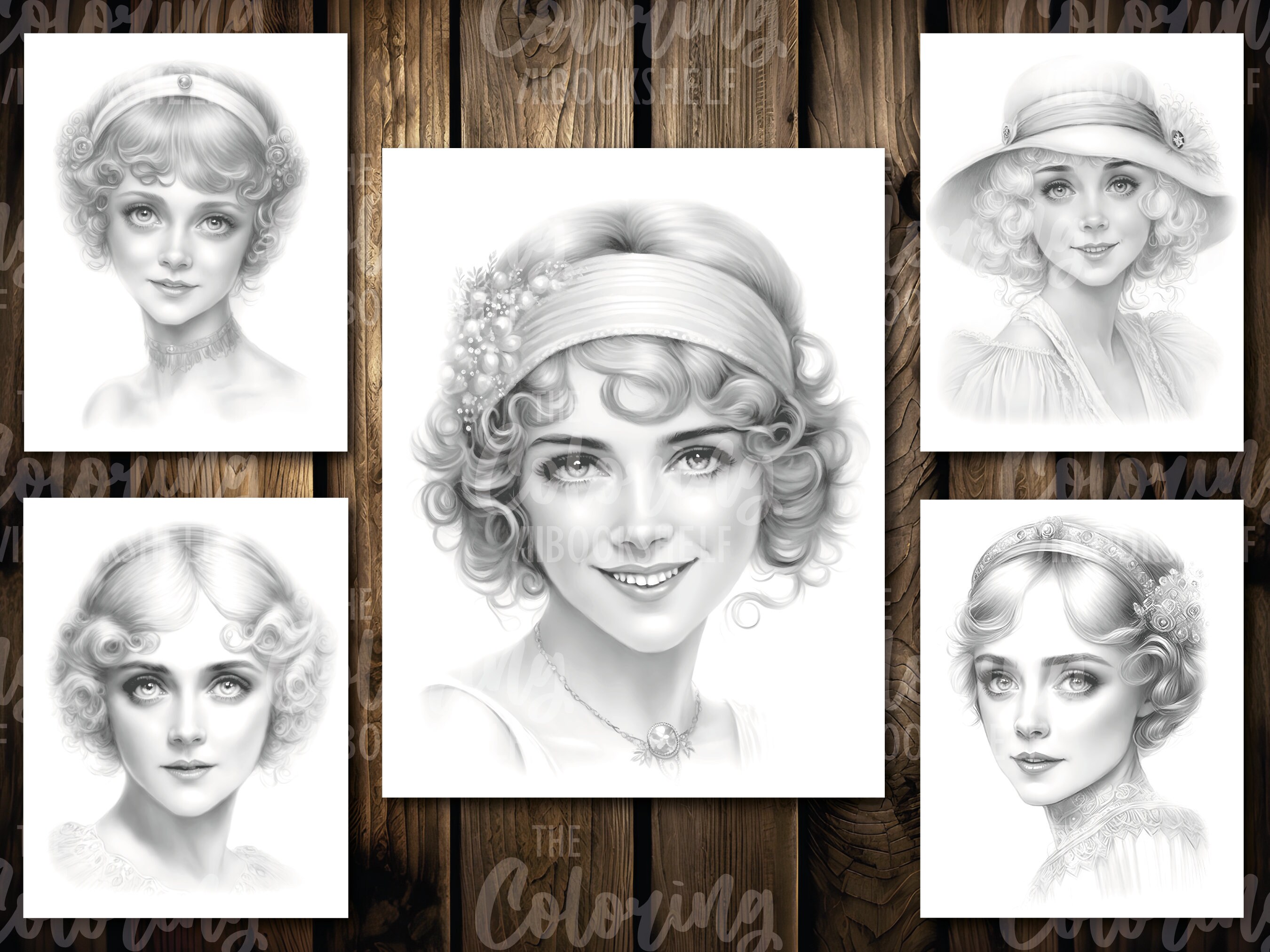 25 Beautiful 20s Women Coloring Book Adults Kids Coloring - Etsy Canada