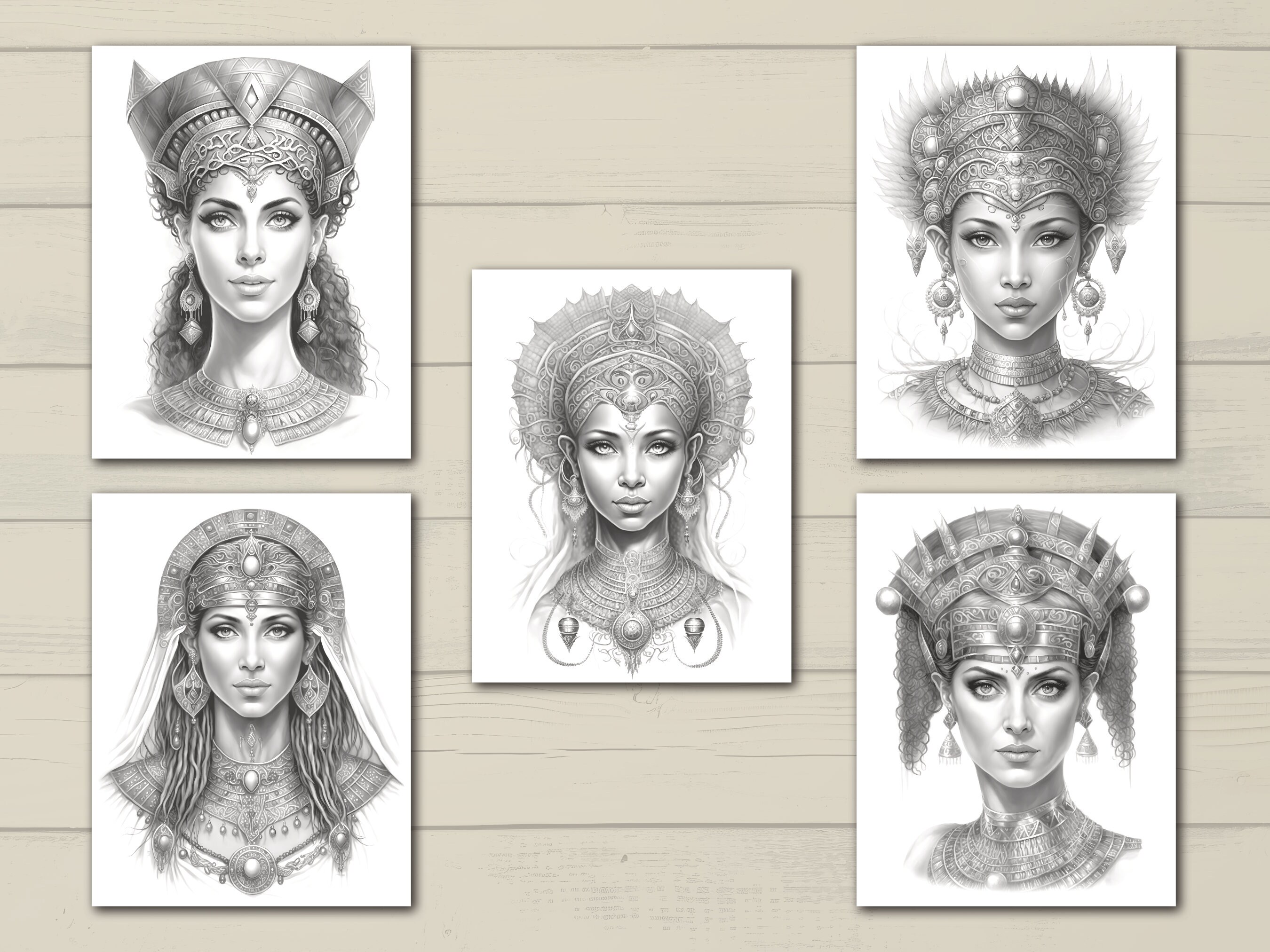 25 Ancient Egyptian Queens Coloring Book - Adults Kids Coloring Pages ...