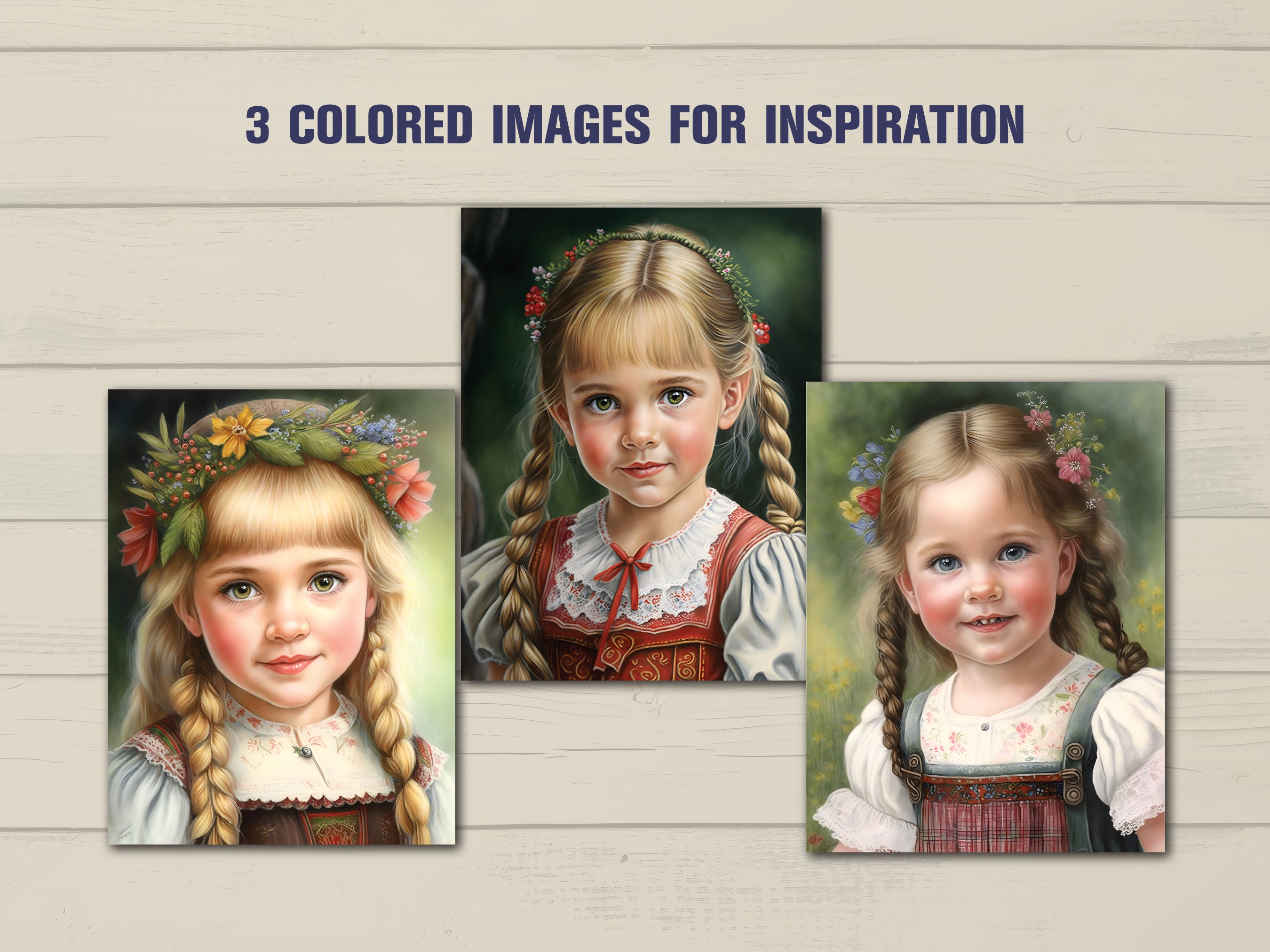 25 Cute Bavarian Girls Coloring Book - Adults Kids Coloring Pages ...