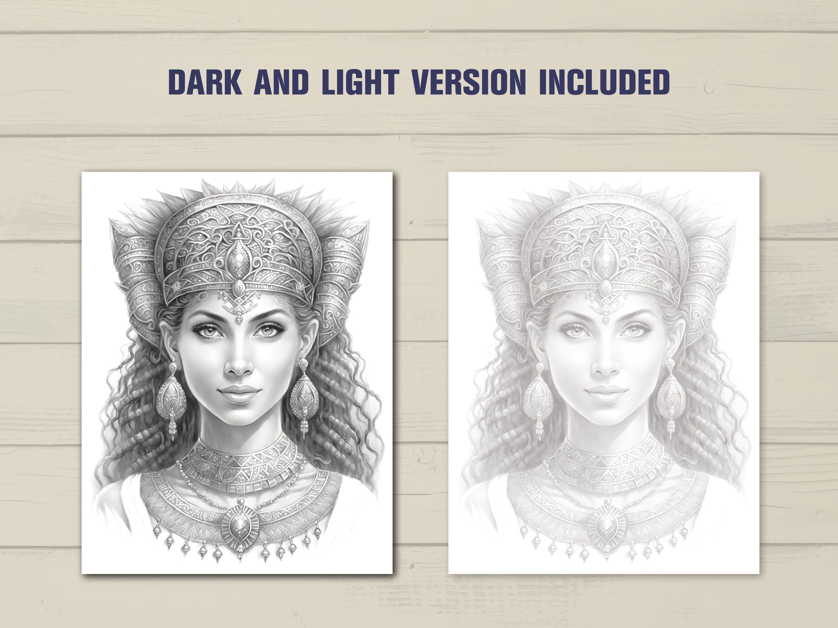 25 Ancient Egyptian Queens Coloring Book - Adults Kids Coloring Pages ...