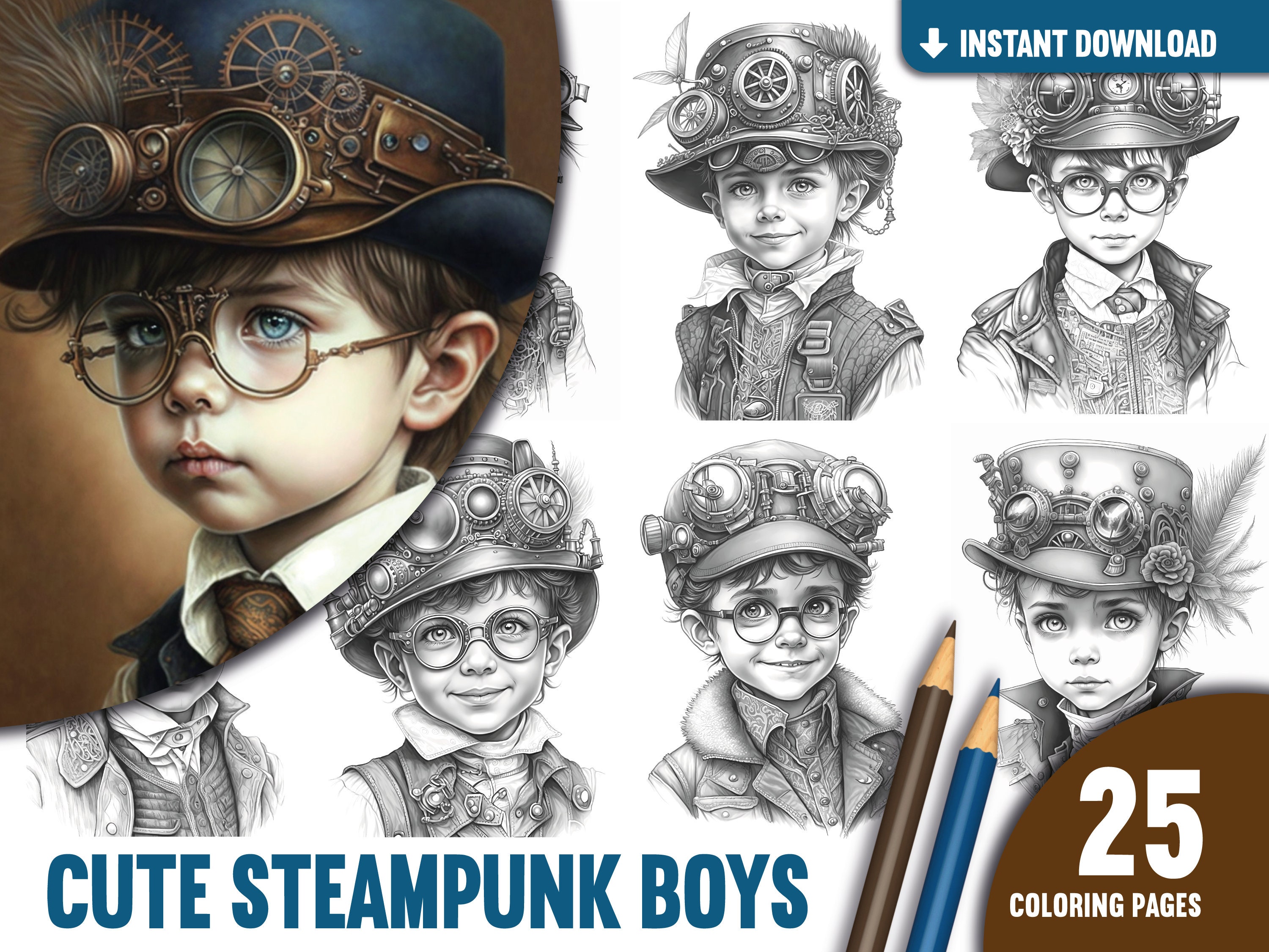 Steampunk Boy Drawing