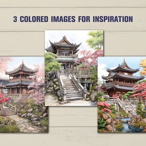 25 Old Chinese Houses Coloring Book - Adults Kids Coloring Pages ...