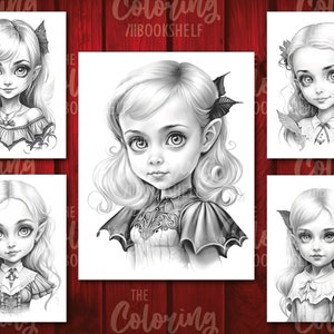 25 Cute Vampire Girls Coloring Book Adults Kids Coloring - Etsy