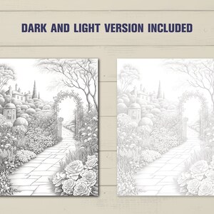 25 Flower Garden Paths Coloring Book Adults Coloring Pages, Instant ...