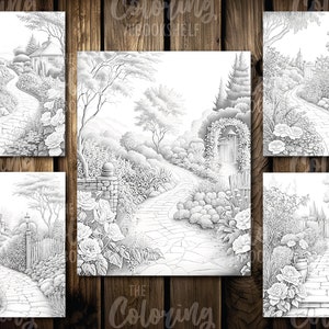 25 Flower Garden Paths Coloring Book Adults Coloring Pages - Etsy
