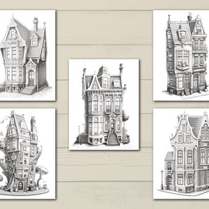25 Little Amsterdam Houses Coloring Book - Adults Kids Coloring Pages ...