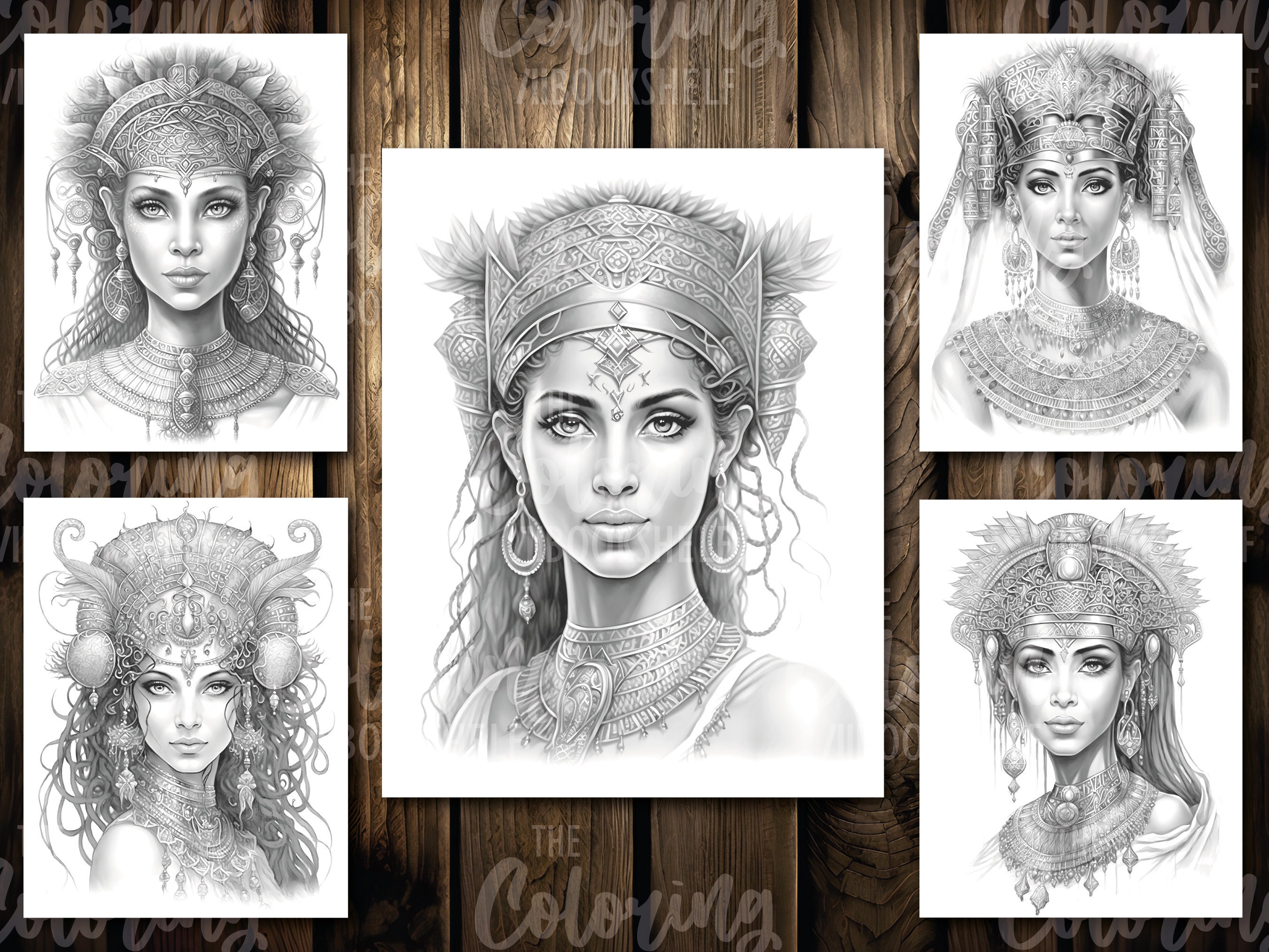 25 Ancient Egyptian Queens Coloring Book Adults Kids - Etsy