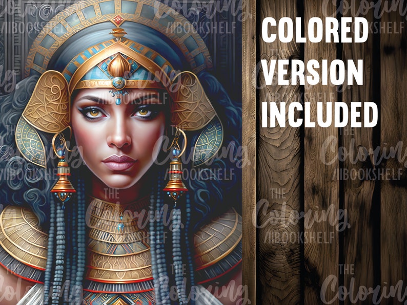 Ancient Egyptian Queen Coloring Page Adults Kids Coloring - Etsy