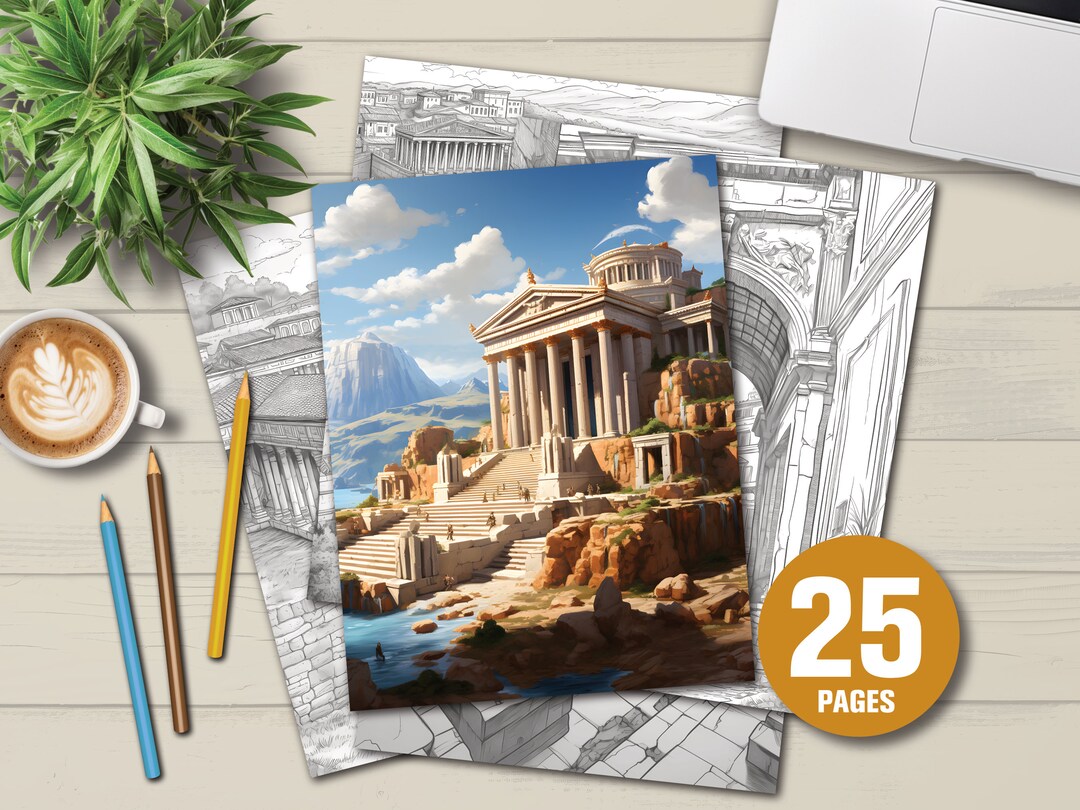 25 Ancient Rome Coloring Book - Adults Kids Coloring Pages, Instant ...