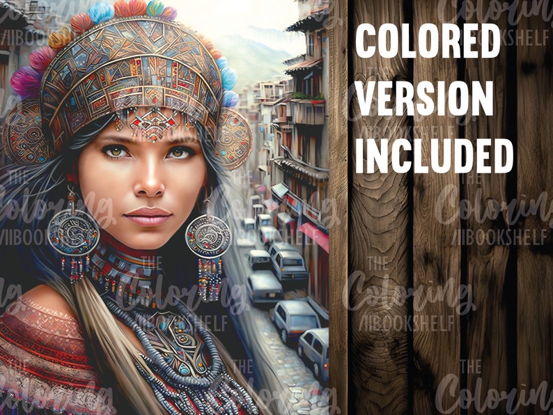 Inca Women Coloring Page Adults Kids Coloring Page Instant - Etsy