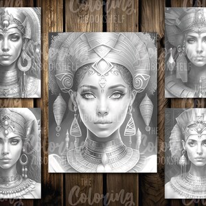 10 Ancient Egyptian Queens Coloring Book - Adults Kids Coloring Pages ...